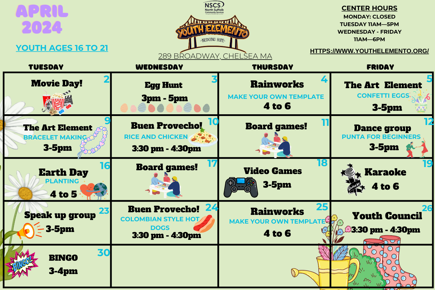 Activities | Youth Elemento Drop-In Center & Services